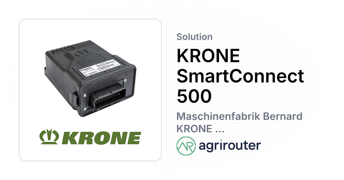 KRONE SmartConnect 500 — agrirouter Solution-Finder