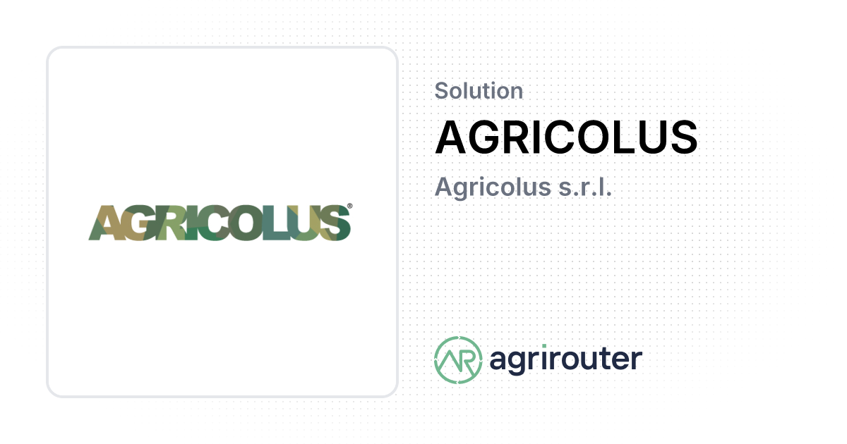 AGRICOLUS — agrirouter Solution Finder