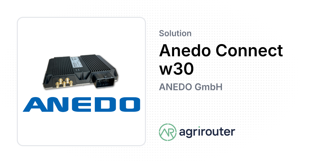 Anedo Connect w30 — agrirouter Solution Finder