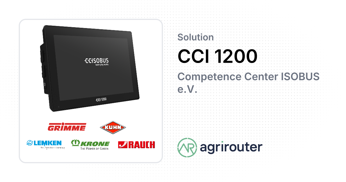 CCI 1200 — agrirouter Solution Finder