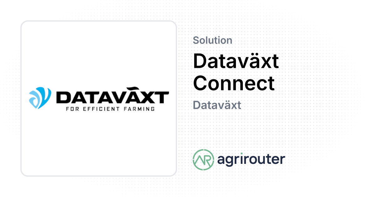 Dataväxt Connect — agrirouter Solution Finder