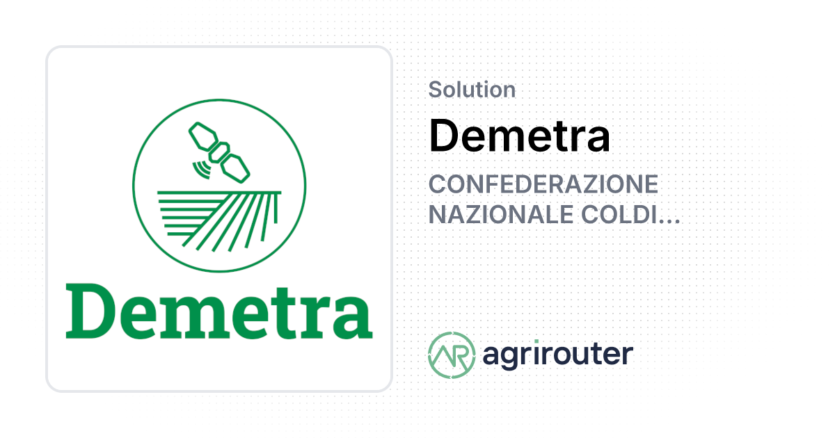 Demetra — agrirouter Solution Finder