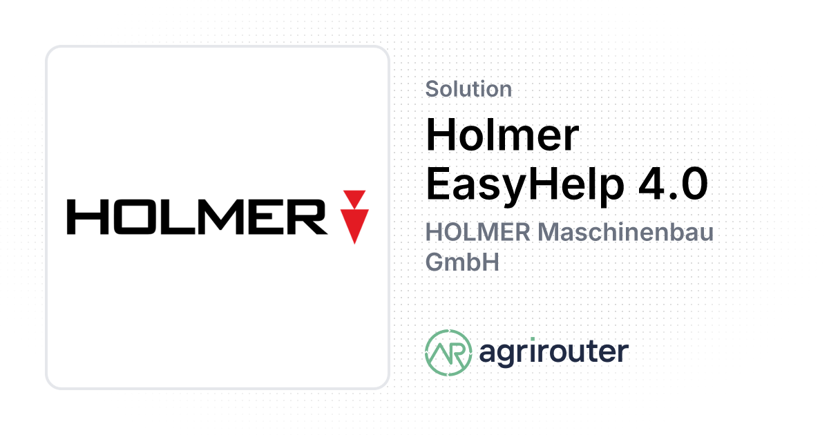Holmer EasyHelp 4.0 — agrirouter Solution Finder