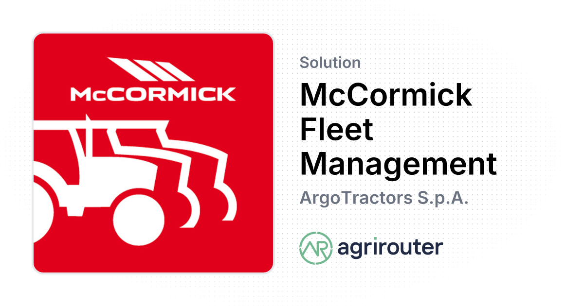 McCormick Fleet Management — agrirouter Solution Finder