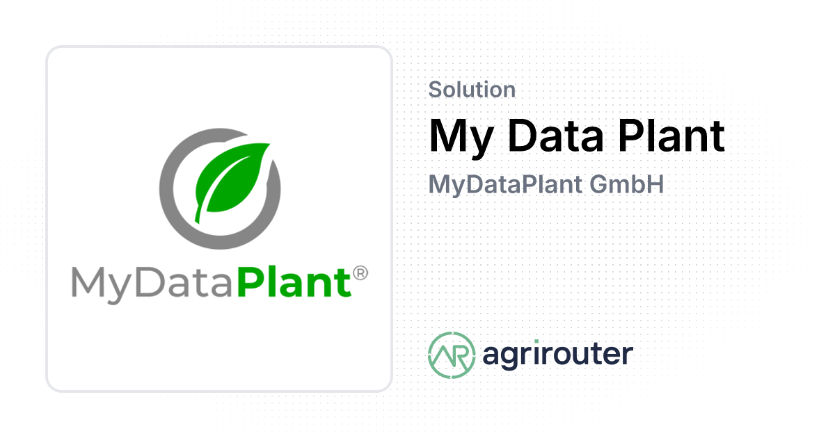 My Data Plant — agrirouter Solution Finder