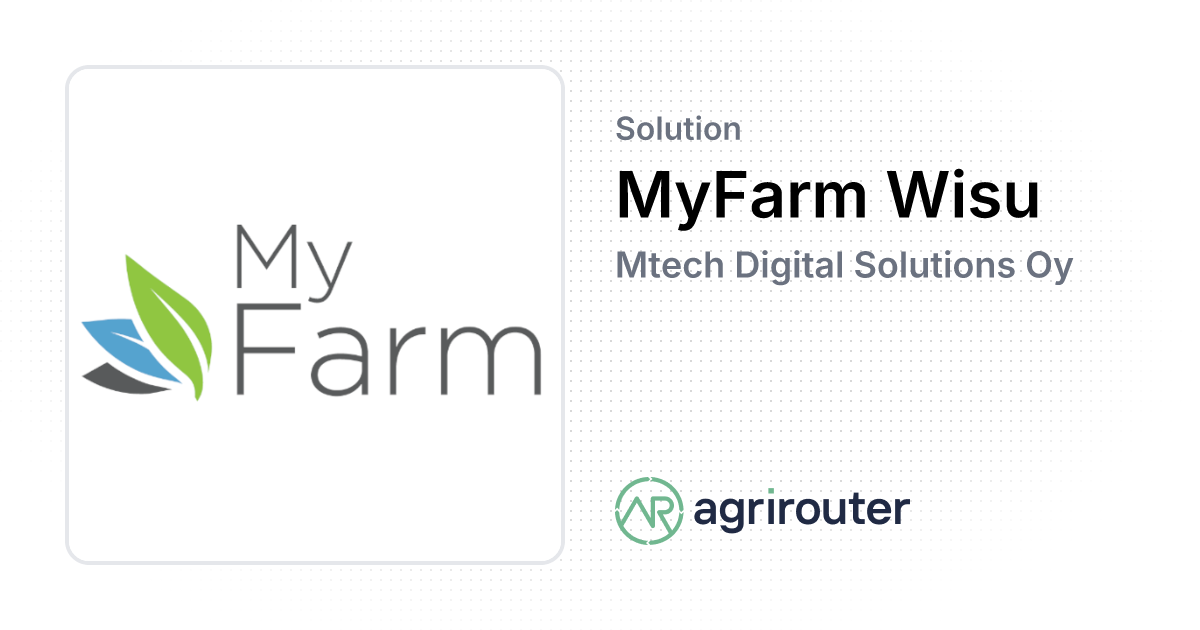 MyFarm Wisu — agrirouter Solution Finder