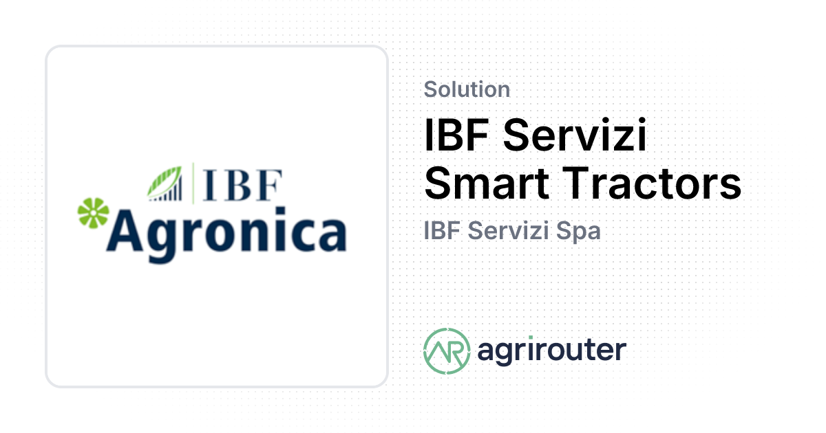 IBF Servizi Smart Tractors — agrirouter Solution-Finder